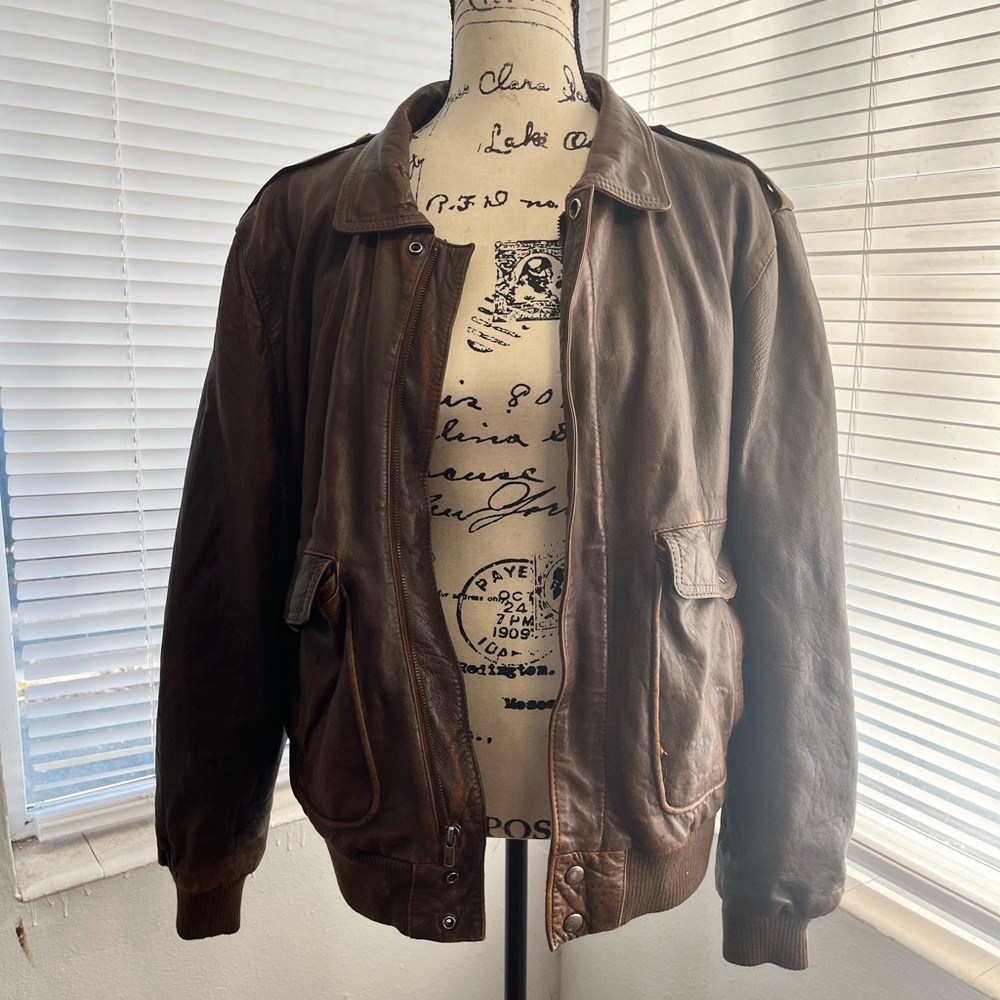 Genuine Brown Leather Fox Run Jacket - Gem